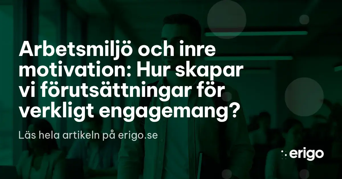 Arbetsmiljö och inre motivation – så skapar du engagemang | Erigo