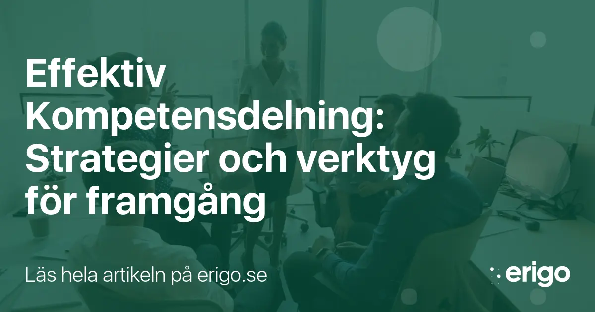 Effektiv kompetensdelning: Strategier för att stärka organisationens kunskapsbas | Erigo