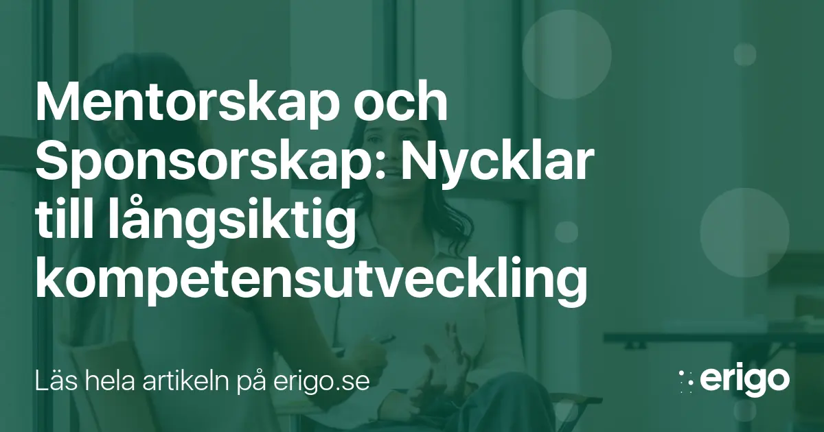 Tidlösa strategier för framgång: Mentorskap och Sponsorskap | Erigo