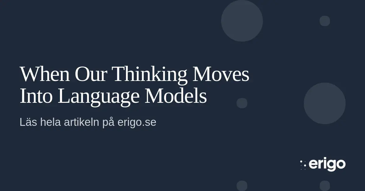 When Our Thinking Moves Into Language Models – Reflections on the NBER ...