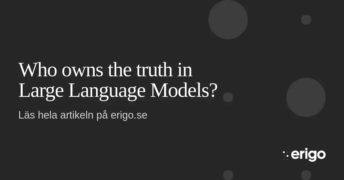 Who Owns the Truth in Large Language Models? | Cognitive Integrity and ...